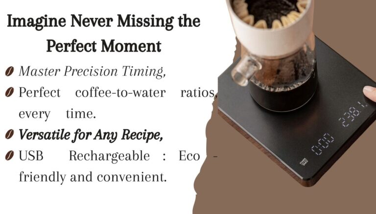Digital Coffee Scale with Timer LED Screen- USB Rechargeable