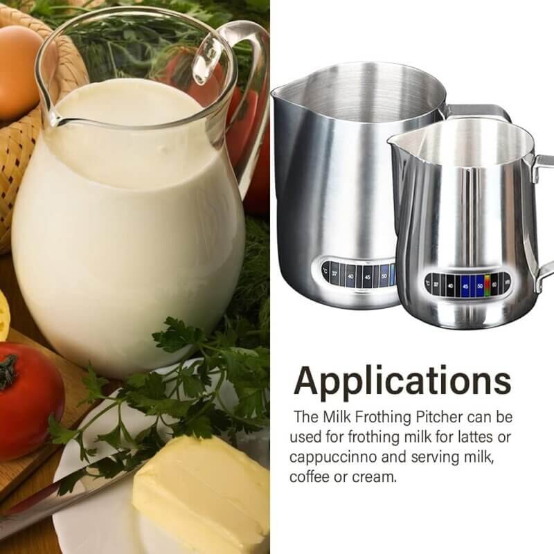 Milk Frothing jug : Coffee Milk Pitcher With Temperature Display