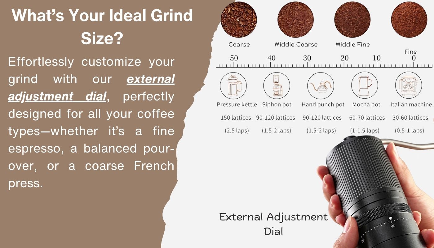 External Adjustment Manual Coffee Grinder | Hand Coffee Grinder 3o g ...